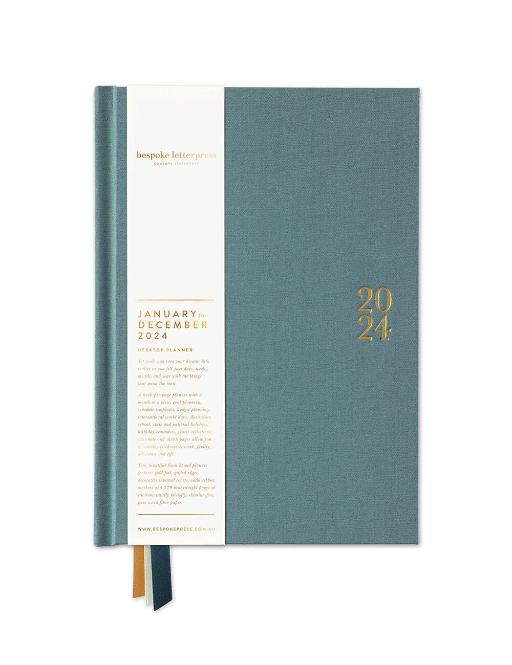 2024 Desktop Linen Bound Planner - Bermuda – Goyco Limited